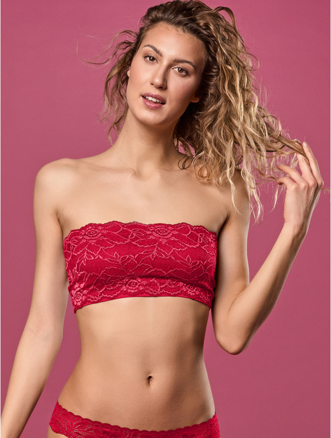 LACE TUBE TOP RED Focenza